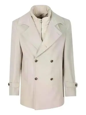 BARBA NAPOLI Double-breasted Layered Coat - Neutrals
