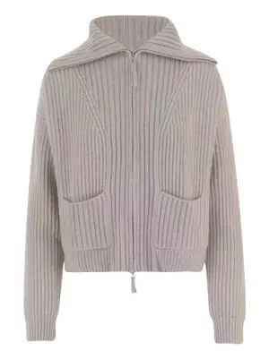 Arch4 Ribbed-knit Cardigan - Neutrals