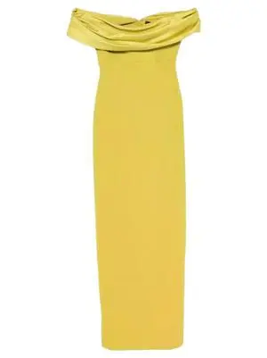 Solace London Adele Off-shoulder Maxi Dress Yellow