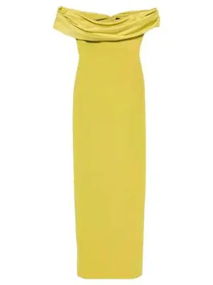 Solace London Adele Off-shoulder Maxi Dress - Yellow