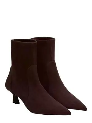 STUART WEITZMAN Vinnie Pointed-toe Ankle Boots Brown