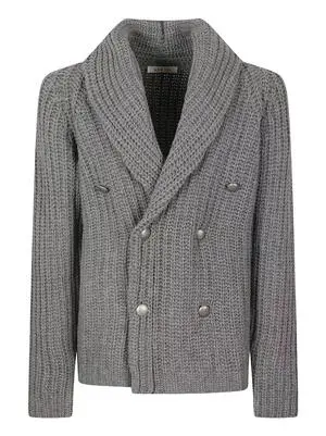 LBM Double-breasted Ribbed-knit Sweater