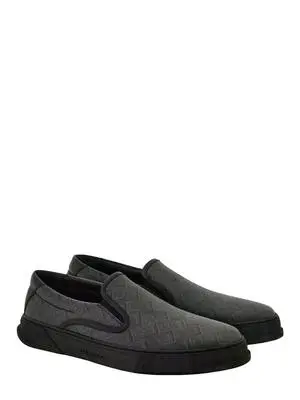 SALVATORE FERRAGAMO Embossed-pattern Slip-on Sneakers