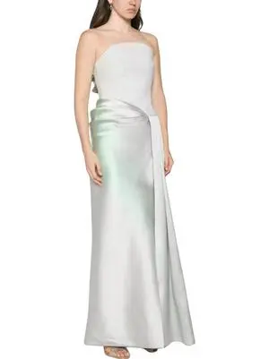 SOLACE LONDON Seri Strapless Draped Maxi Dress