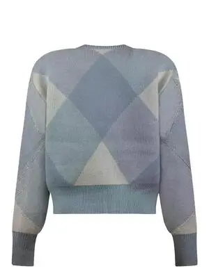 Derhy Argyle Crystal-embellished Sweater - Blue