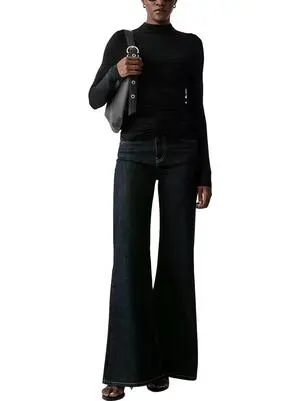 LA MANIA Solla Ruched High-neck Top