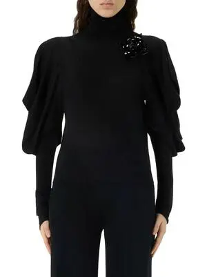 BLUMARINE Puff-sleeve Roll-neck Sweater