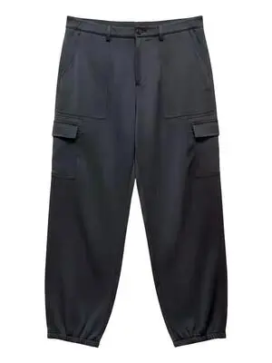 Black Label Elasticated-cuff Cargo Pants - Black