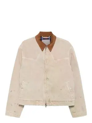 BALENCIAGA Corduroy-collar Distressed-effect Jacket