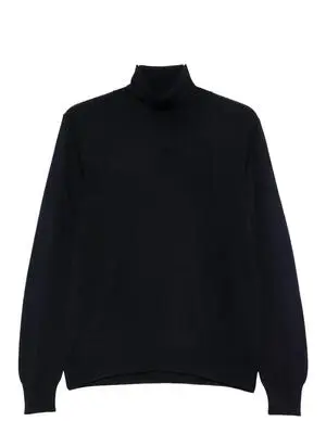 Tagliatore Roll-neck Wool Sweater - Blue