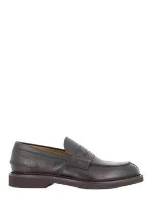 TASSINARI Grain-leather Penny Loafers - Brown