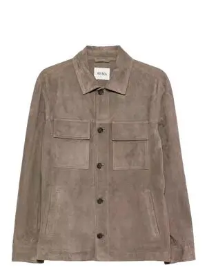 ARMA Suede Flap-pocket Shirt Jacket - Brown