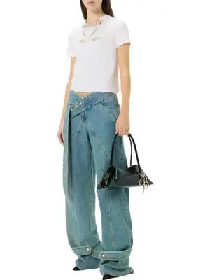 BLUMARINE Belted Panelled Jeans