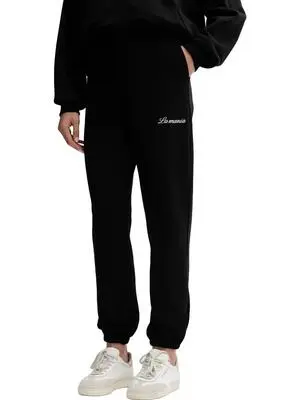 LA MANIA Ridge Logo-embroidered Track Pants - Black