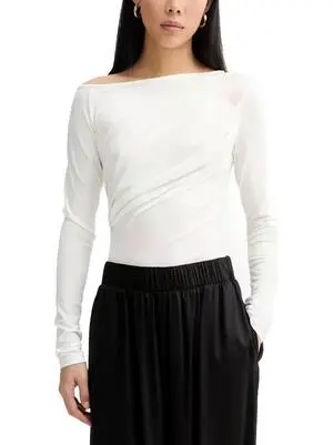 LA MANIA Enza Asymmetric Draped Top