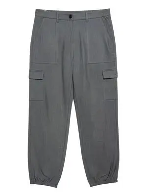 Black Label Elasticated-cuff Cargo Pants - Grey