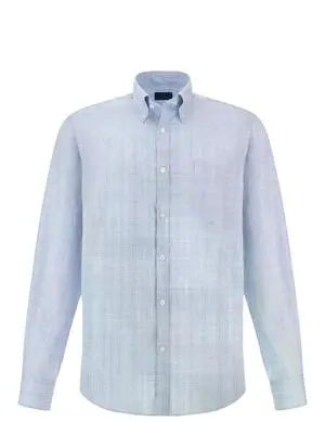 Paul & Shark Prince Of Wales Cotton Shirt - Blue