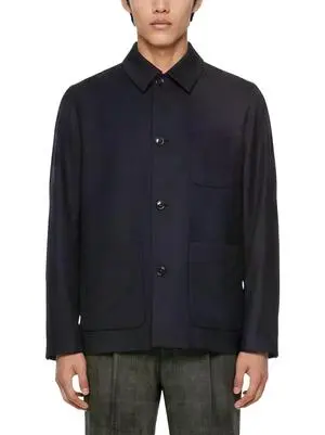 LARDINI Stone Patch-pocket Shirt Jacket - Black