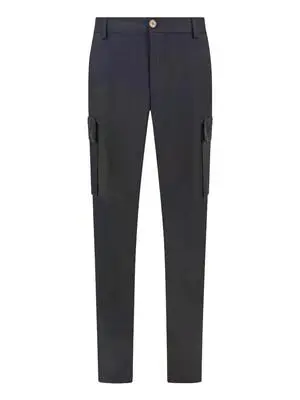 Paul & Shark Lucca Virgin Wool Cargo Straight-leg Trousers - Blue