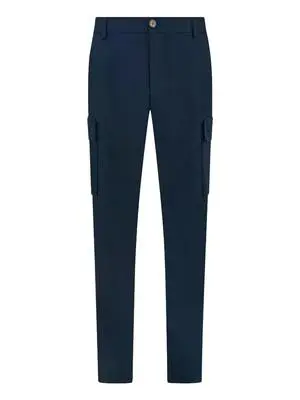 Paul & Shark Lucca Virgin Wool Cargo Straight-leg Trousers - Blue