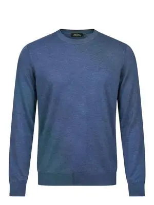 Zegna Crew-neck Long-sleeve Sweater - Blue