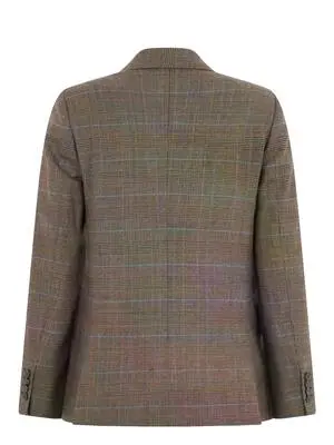 SLOWEAR Montedoro Prince Of Wales-check Double-breasted Blazer - Brown