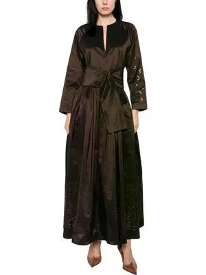 CO.GO Andromeda Sequin-embellished Belted Maxi Dress - Brown