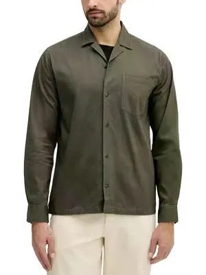 Lindbergh Patch-pocket Notched-collar Shirt - Green