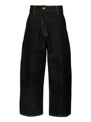 Studio Nicholson Chalco Cropped Wide-leg Jeans - Black