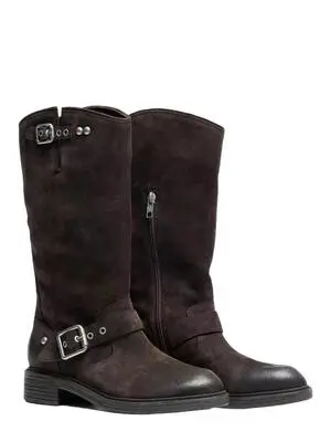 Ash Freesia Buckle-detail Biker Boots - Brown