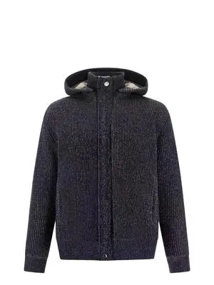 Paul & Shark Ribbed-knit Zip-up Sweatshirt - Blue