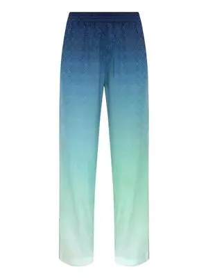 Casablanca Gradient Monogram-pattern Trousers - Blue