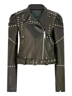 John Richmond Stud-embellished Leather Jacket - Black