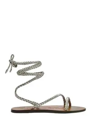 Manebí Braided Tie-fastening Sandals Silver