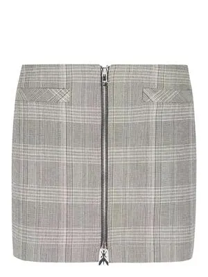 Patrizia Pepe Check-pattern Zip-fastening Mini Skirt - Grey
