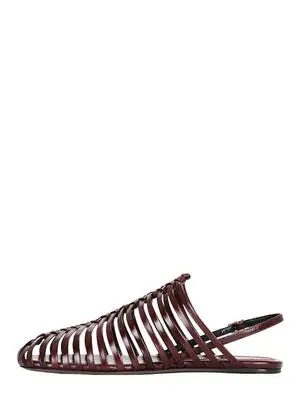 Dries Van Noten Flat Square Toe Open Ballerina Flat - Red