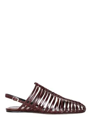 Dries Van Noten Flat Square Toe Open Ballerina Flat - Red