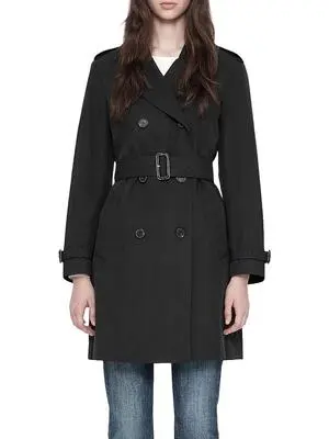 ALLSAINTS Leonard Cotton Blend Trench Coat - Black