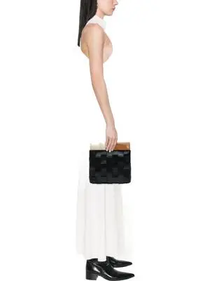 BOTTEGA VENETA 2019-2021 Lambskin Maxi Intrecciato The Snap Clutch Bag