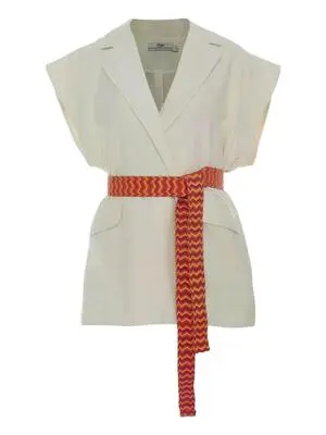 Devotion Embroidered Belted Top - Neutrals