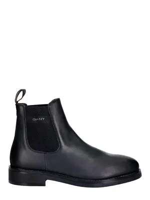 Gant Elasticated Leather Chelsea Boots Black