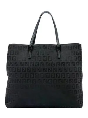Fendi 2000-2010 Zucchino Canvas Tote Bag - Black