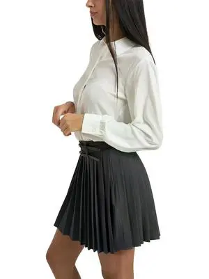 Liu Jo Belted Pleated Mini Dress - Grey