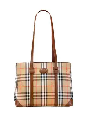 Burberry 20th Century Haymarket Check Canvas Tote Bag - Brown