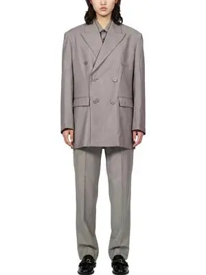 Issey Miyake Honest Ensemble Double-breasted Peak-lapel Blazer - Grey