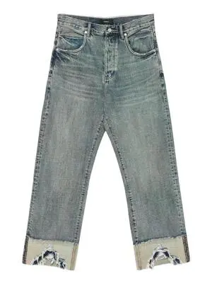 PURPLE BRAND Faded Distressed-cuff Jeans