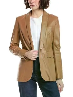 ELEVENTY Tailored Leather Blazer
