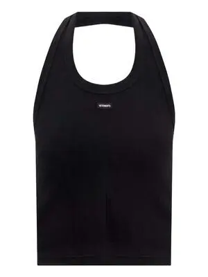 Vetements Ribbed-knit Halterneck Tank Top - Black