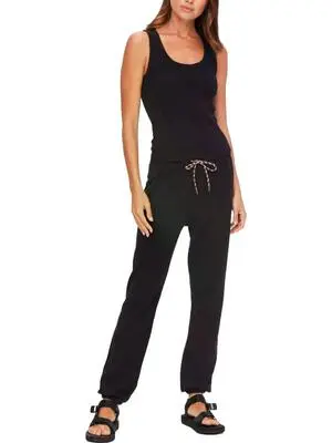 The Upside Bangalow Ribbed Tank Top Black
