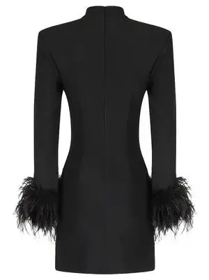 TWENTY FOURHAITCH Teide Feather-trim Mini Dress
